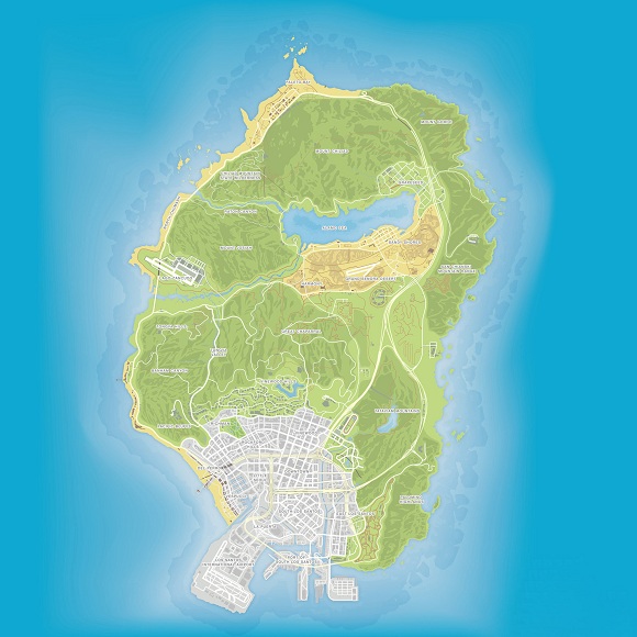 Mapa oficial digital do GTA V | Site do GTA