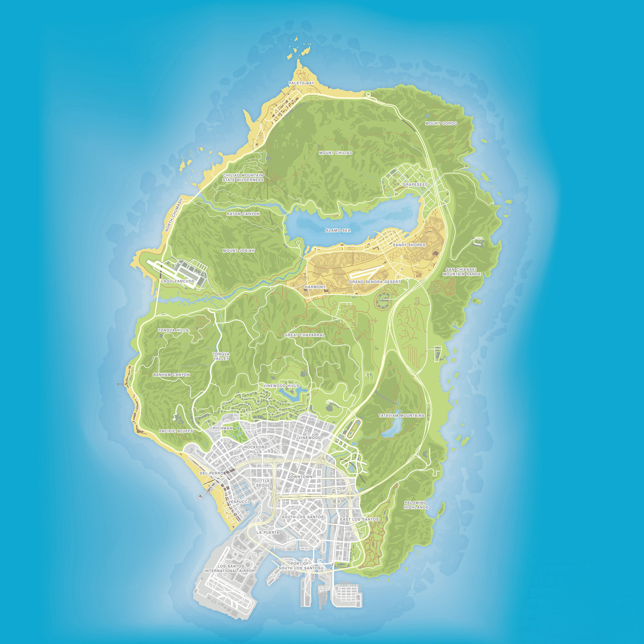 Mapa oficial digital do GTA V | Site do GTA